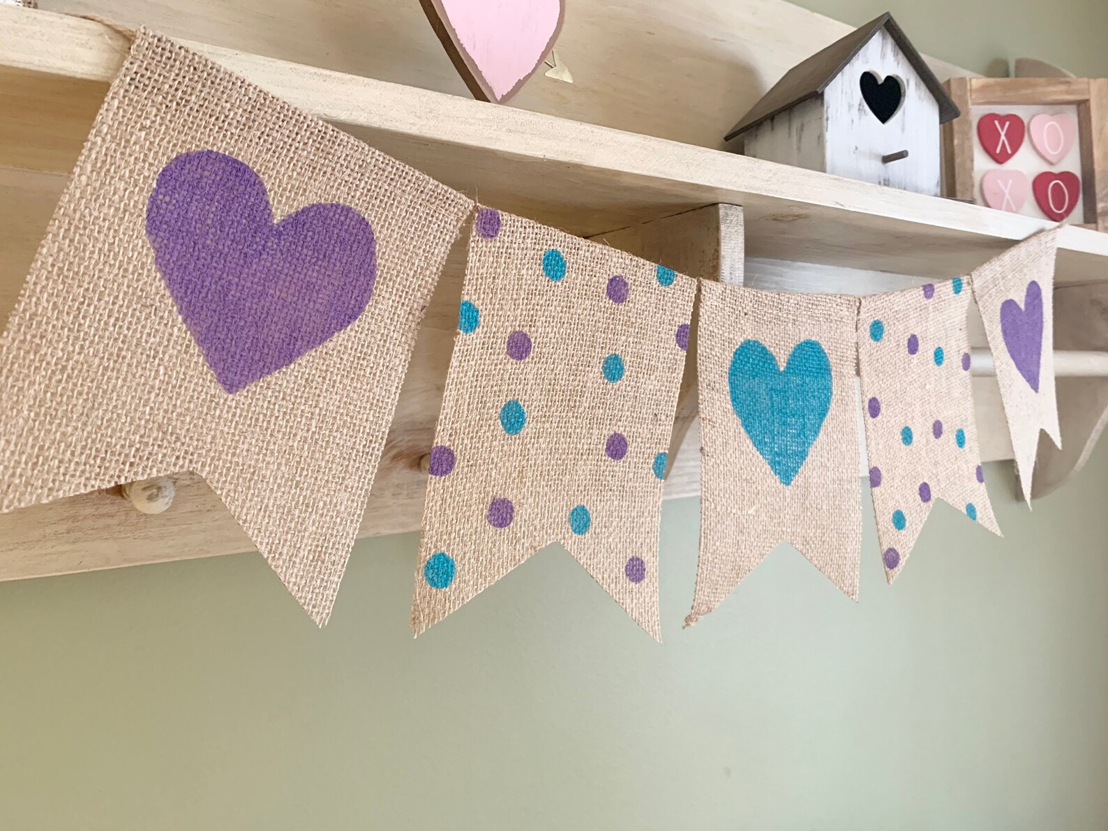 Valentine banner Valentine burlap banner Valentine's Day | Etsy