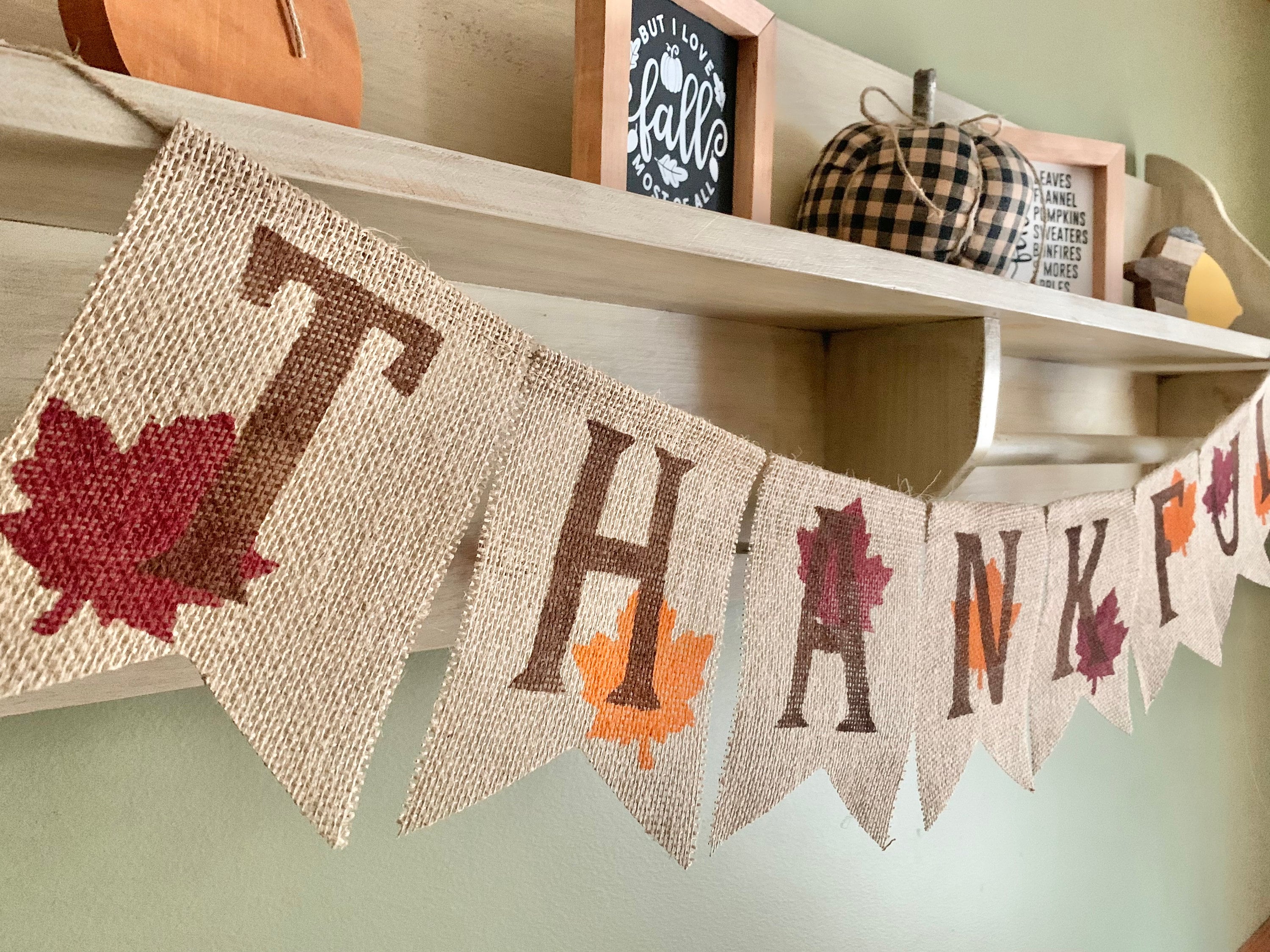 Thankful Banner, Thankful Burlap Banner, Thanksgiving Banner, Thankful ...