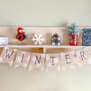 Winter Banner, Photo Prop, Winter Decoration, Winter Burlap Banner ...