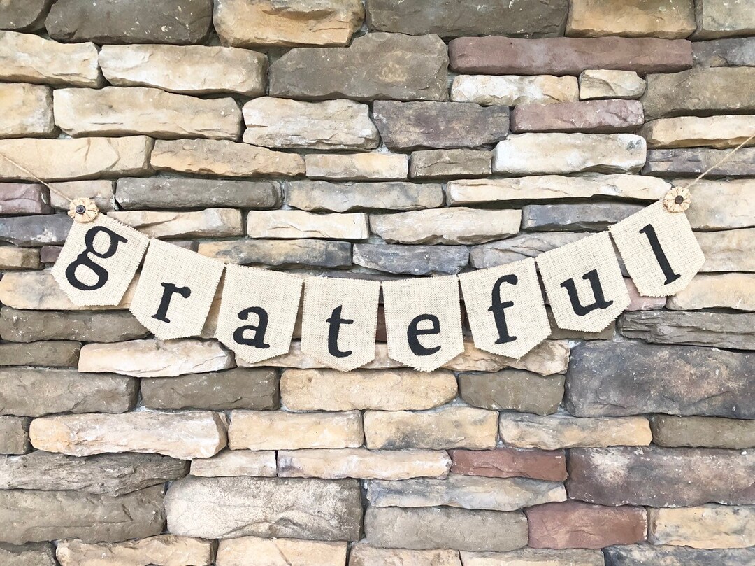 Grateful Burlap Banner, Thanksgiving Banner, Grateful Banner, Fall ...