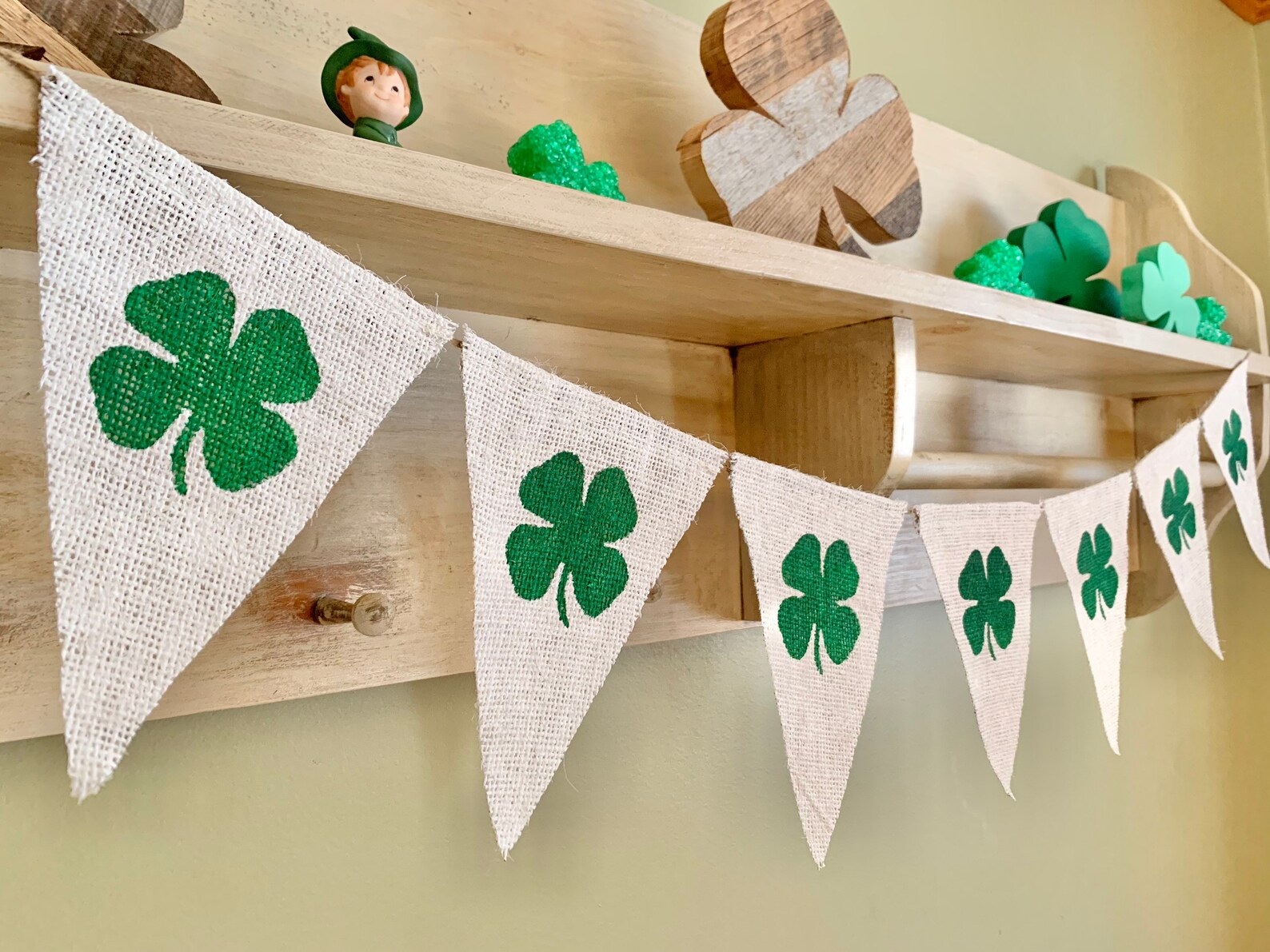 St Patrick's Day Banner, St Patrick's Day Decor, Shamrock Garland ...