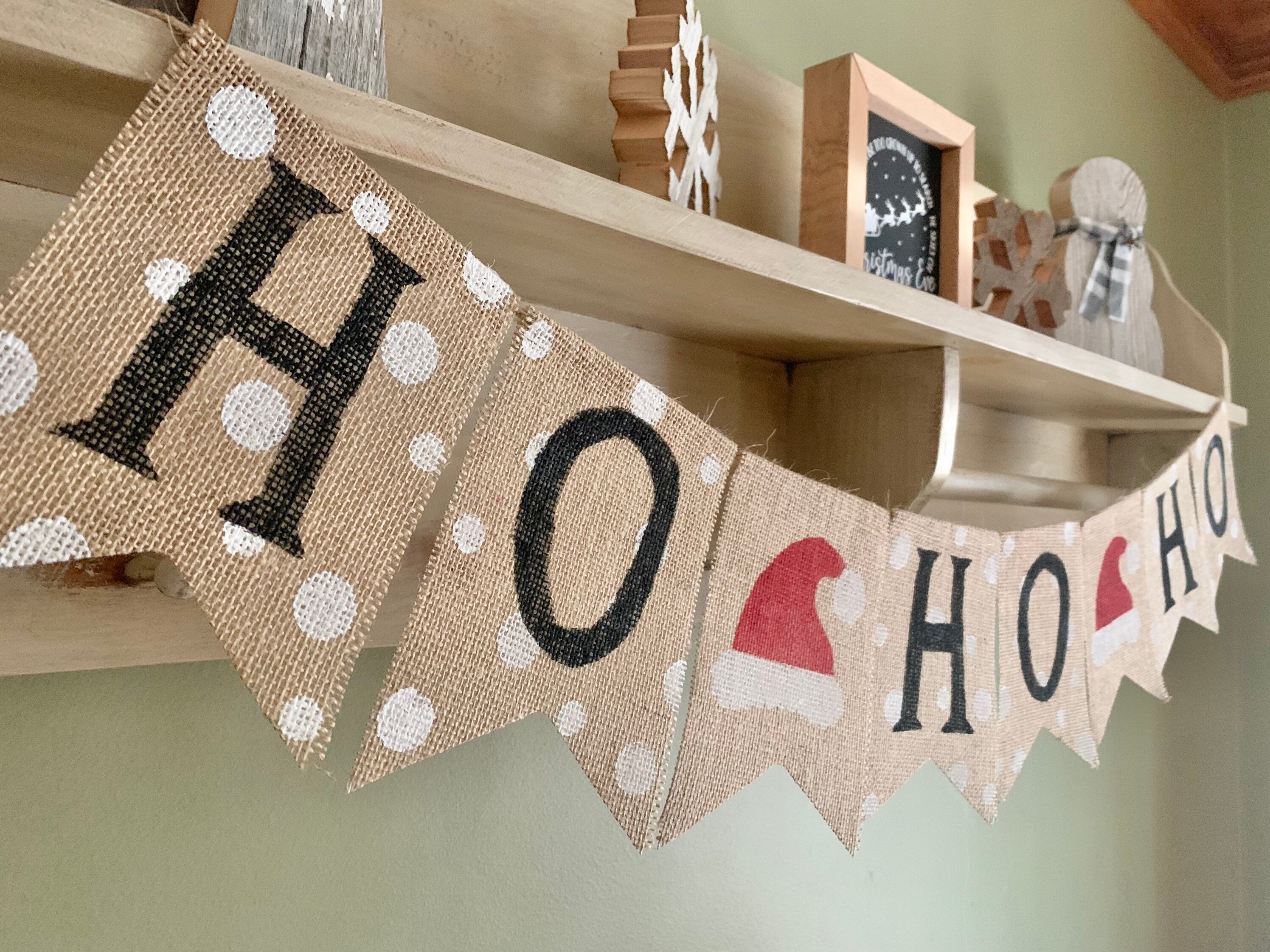 Ho Ho Ho Banner, Christmas Banner, Santa Hat Banner, Christmas Photo ...