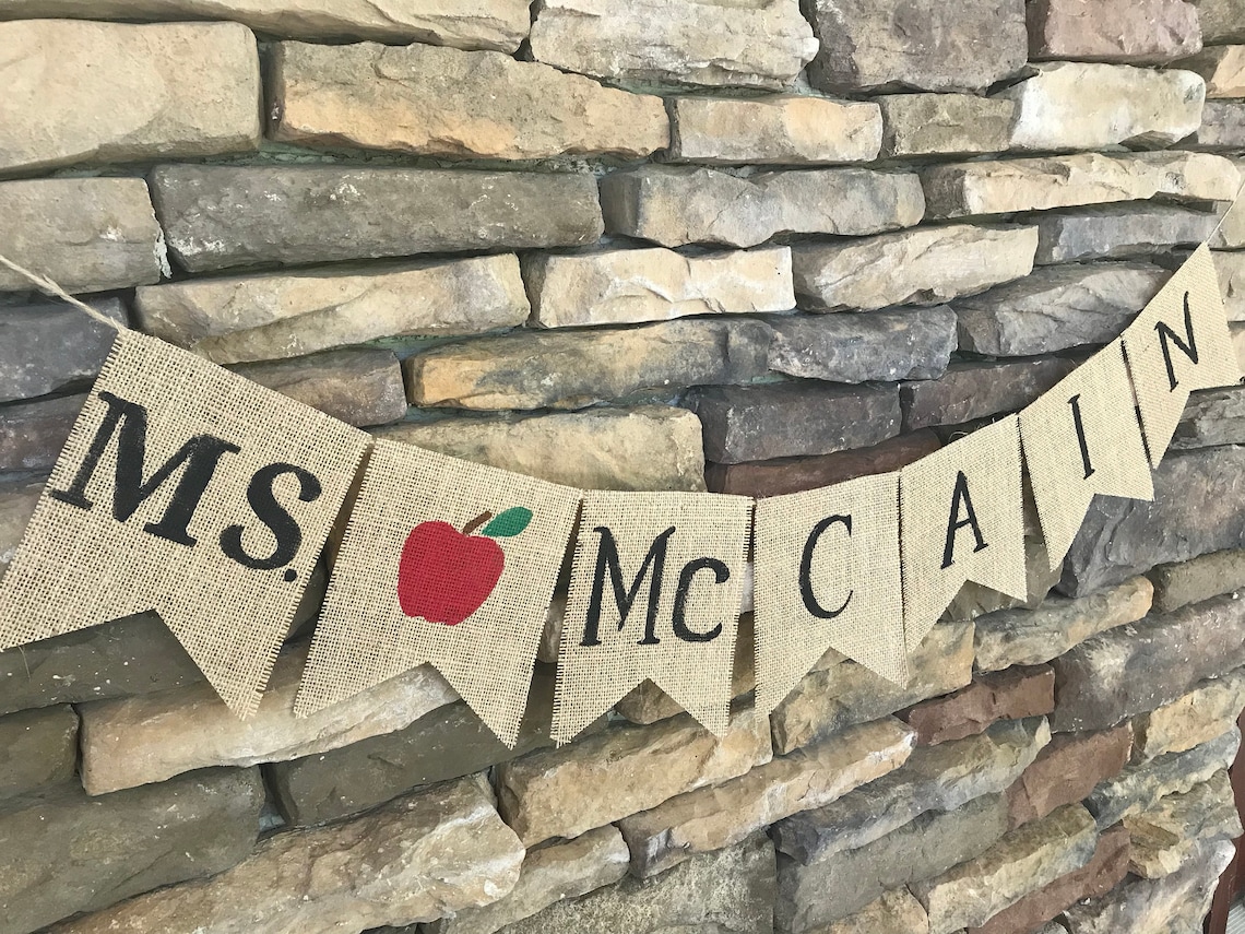 Custom Teacher Name Banner, Teacher Appreciation Gift, Teacher ...
