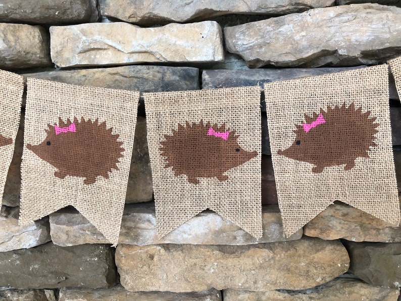 Hedgehog Garland, Hedgehog Party Banner, Happy Birthday Banner ...