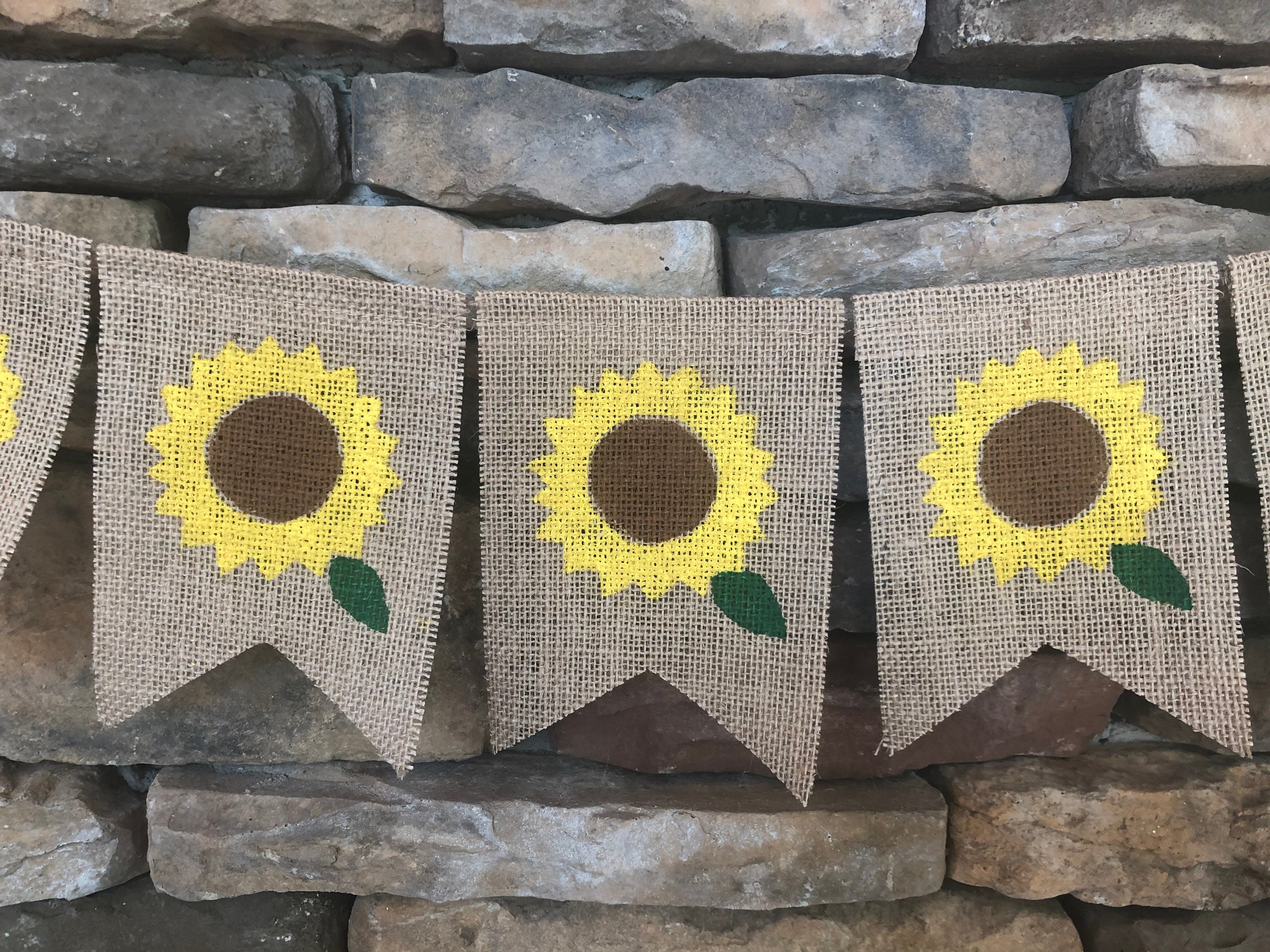 Sunflower banner sunflower burlap banner fall banner | Etsy