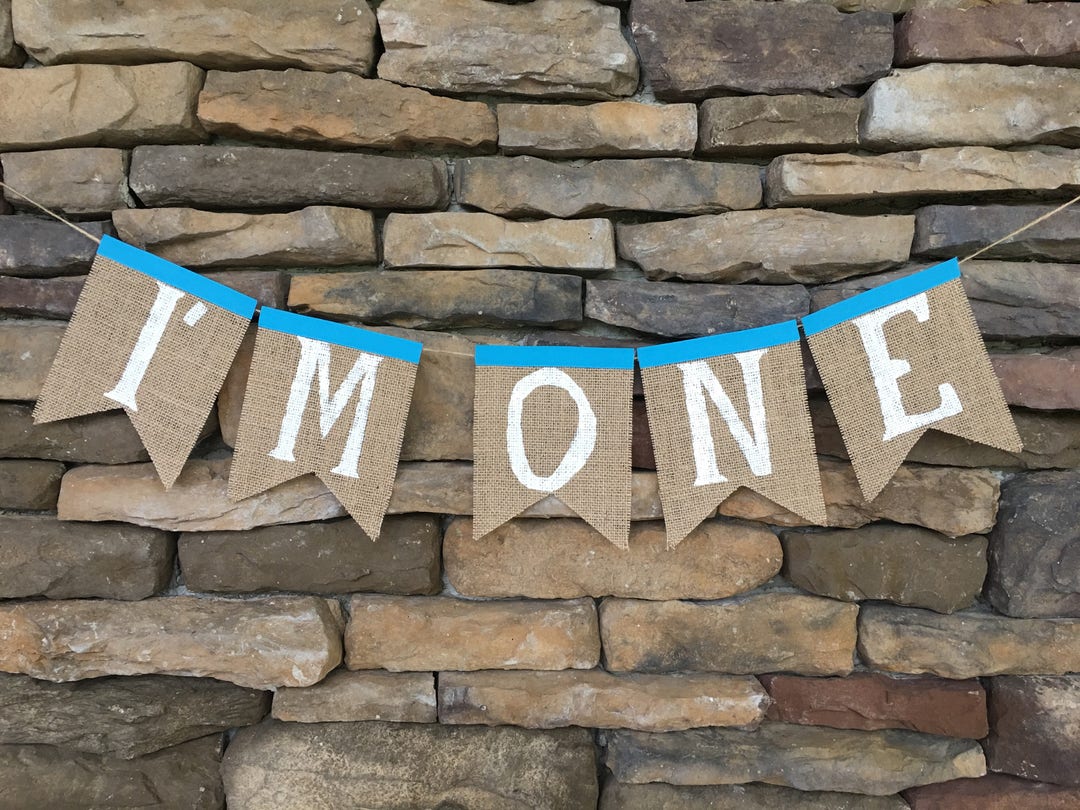I'm One Birthday Banner, First Birthday Burlap Banner, I Am One Banner ...