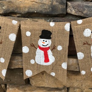 Snowman Banner, Snowman Burlap Banner, Winter Banner - Etsy