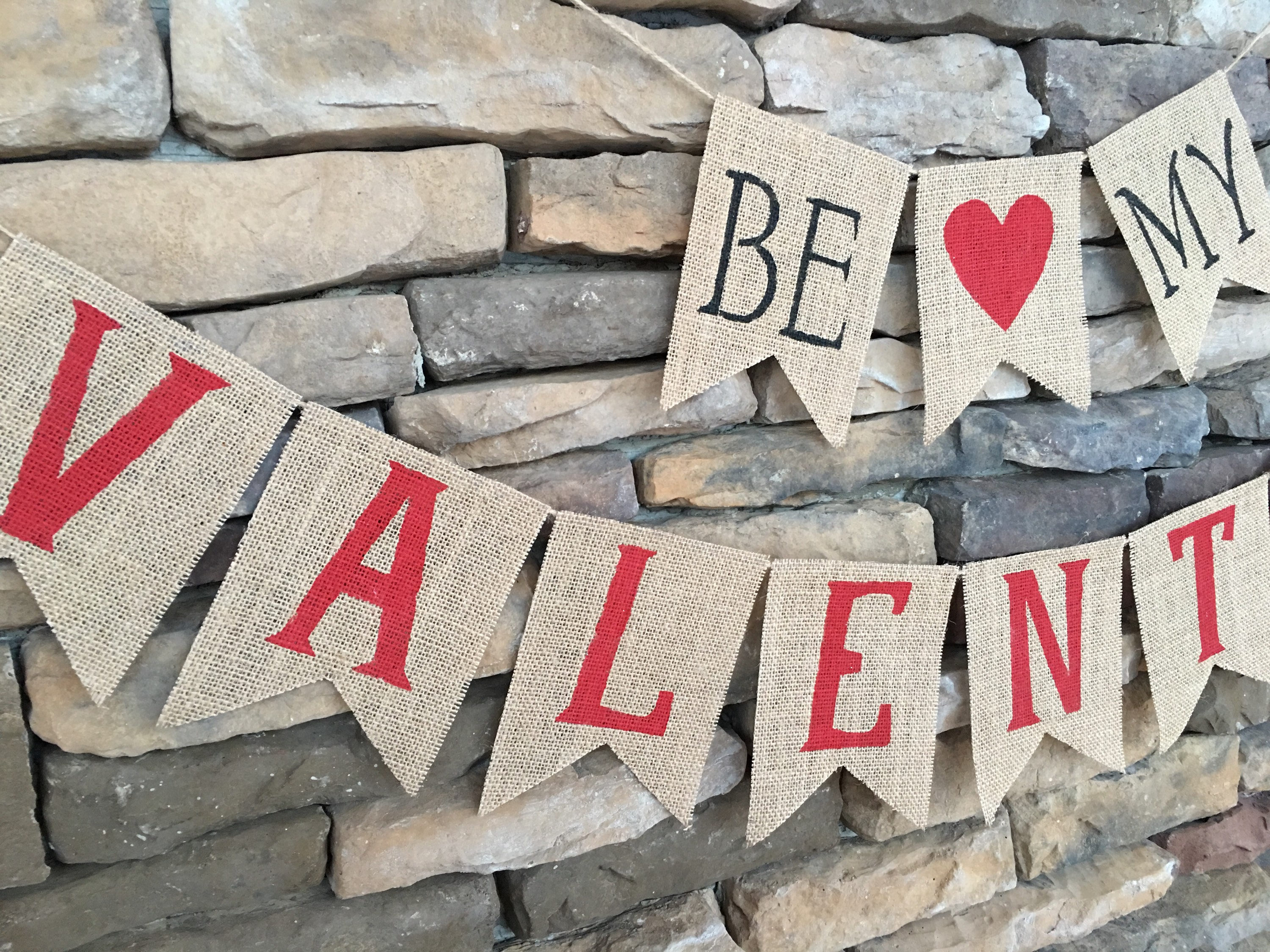 Be My Valentine Banner Valentine Burlap Banner - Etsy