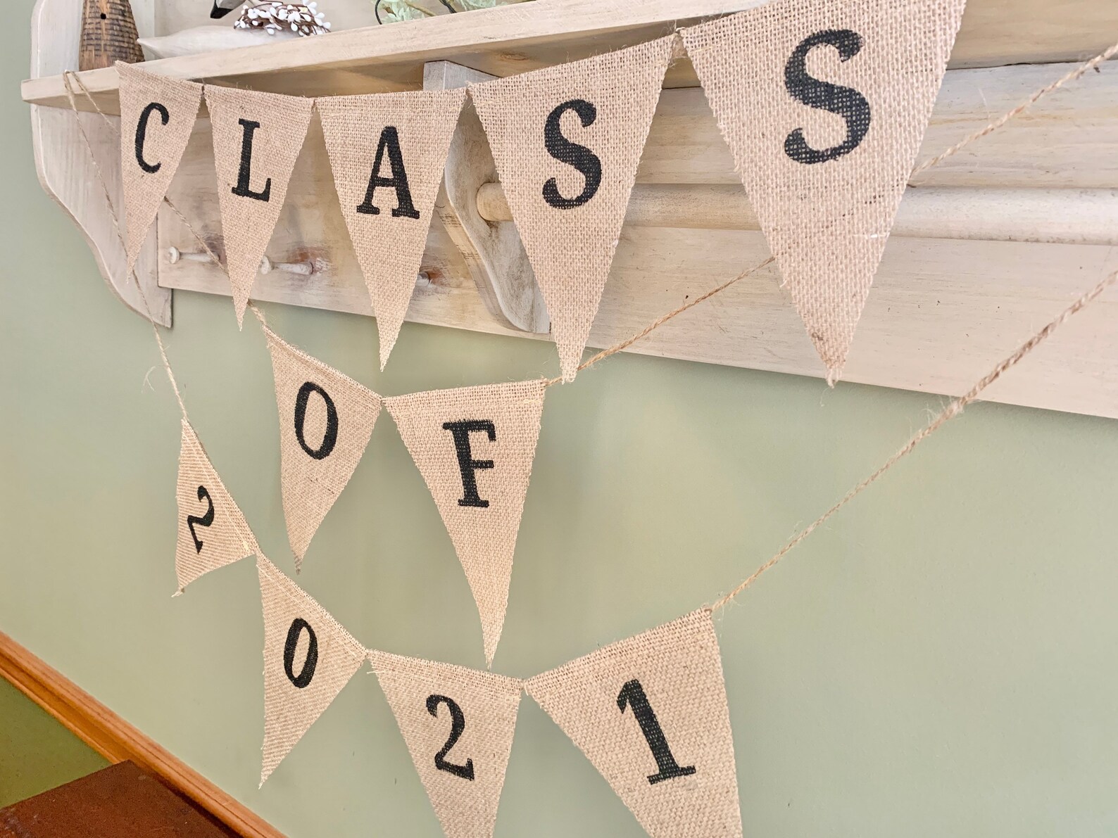 Graduation Burlap Banner, Class of Banner, Graduation Party Decor ...