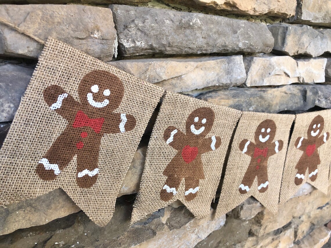 Gingerbread banner gingerbread Christmas banner gingerbread | Etsy