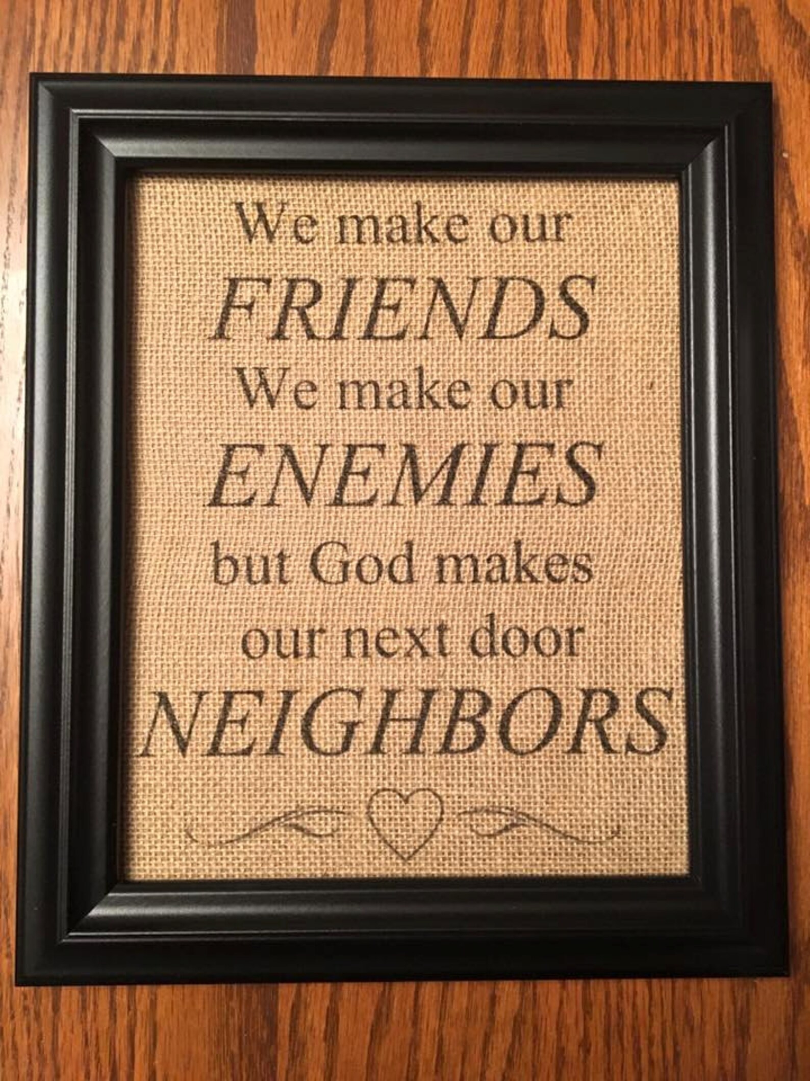 Neighbor Burlap Print Burlap Neighbor Print Neighbor Gift | Etsy