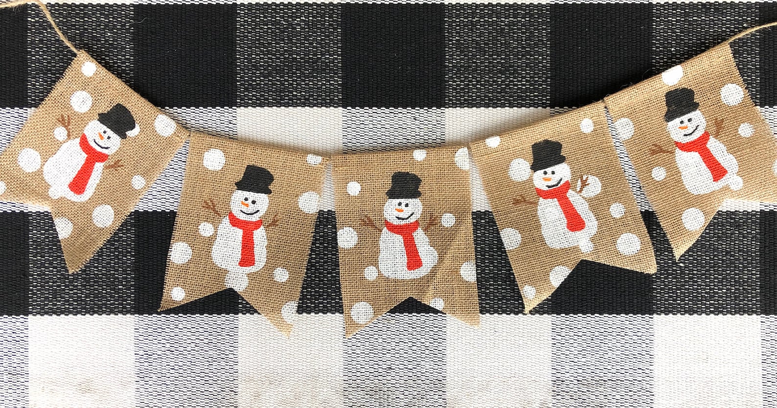 Snowman Banner Snowman Burlap Banner Winter Banner - Etsy