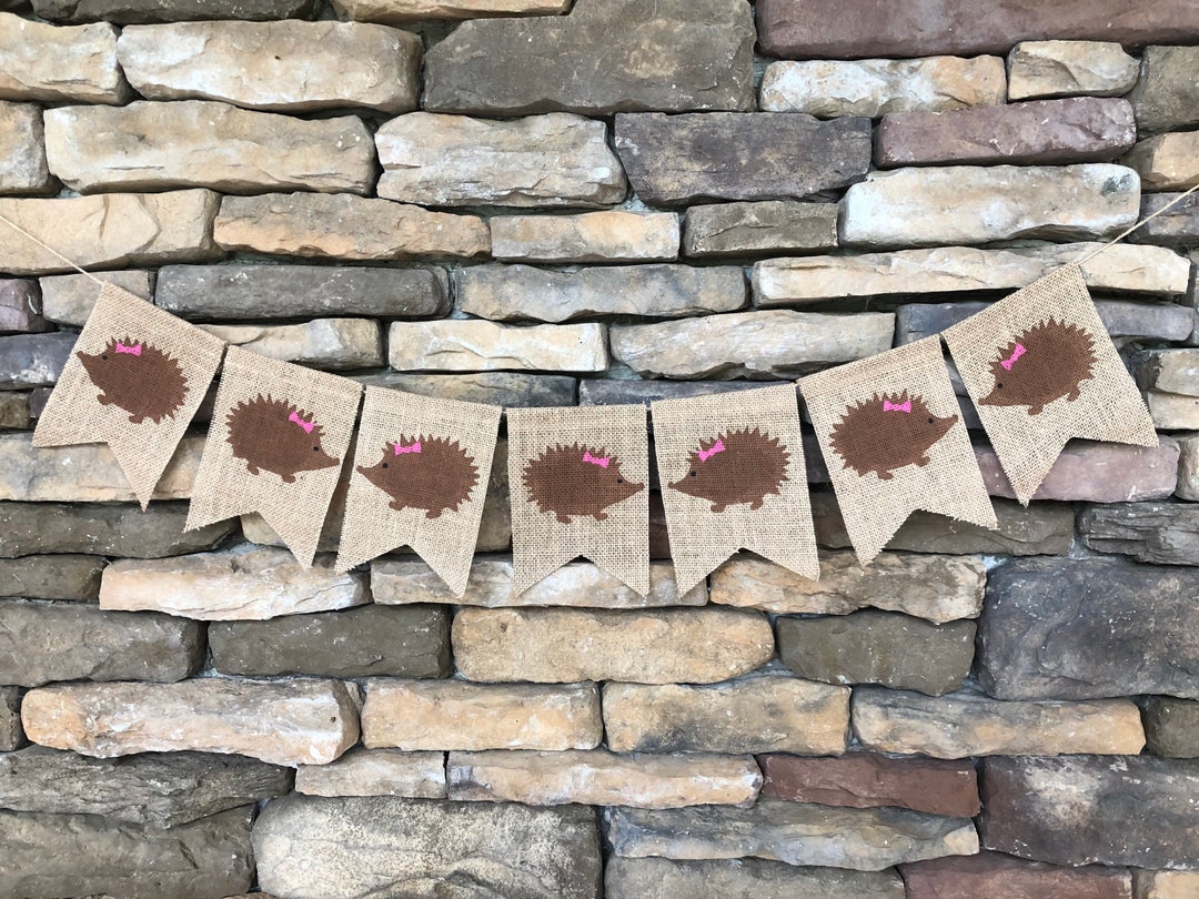 Hedgehog Garland, Hedgehog Party Banner, Happy Birthday Banner ...