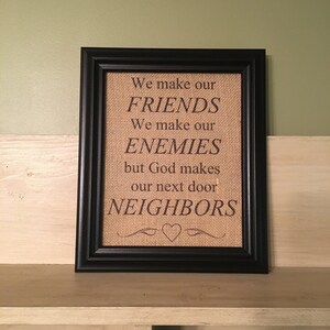 Neighbor Burlap Print Burlap Neighbor Print Neighbor Gift - Etsy