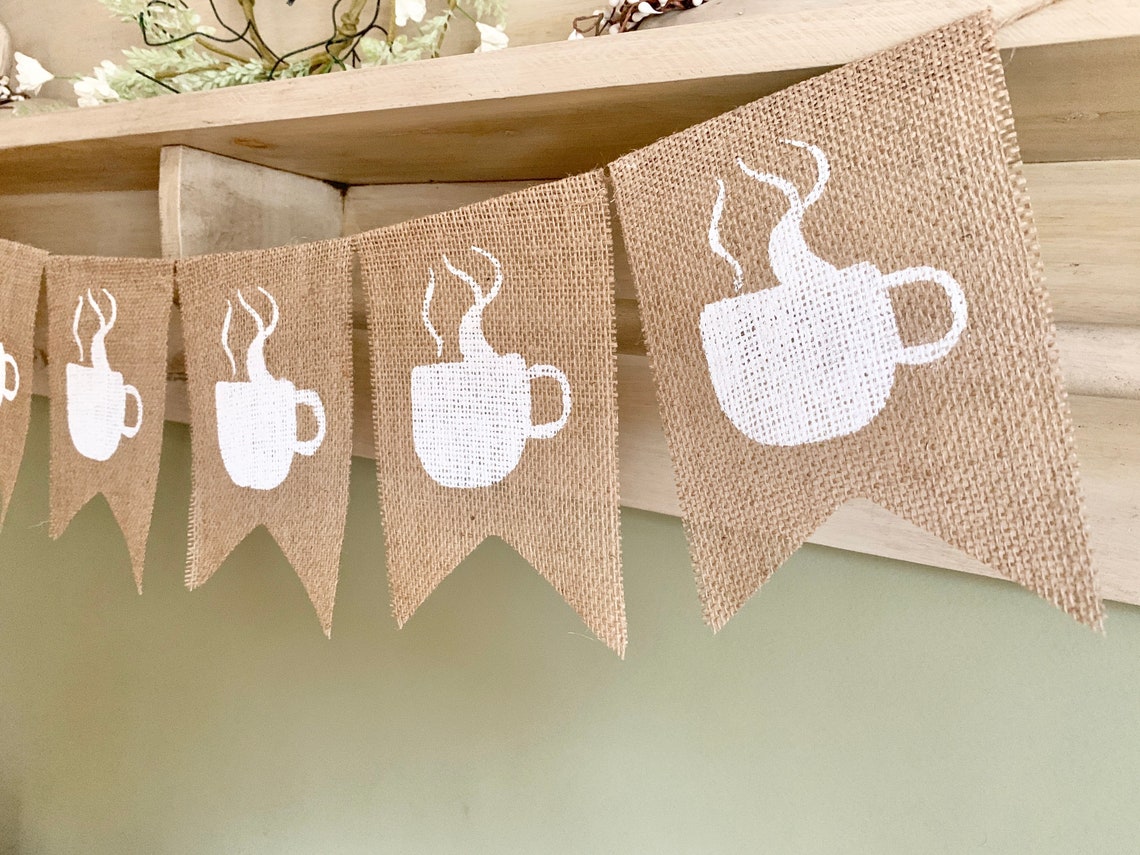 Coffee Cup Banner, Coffee Bar Banner - Etsy