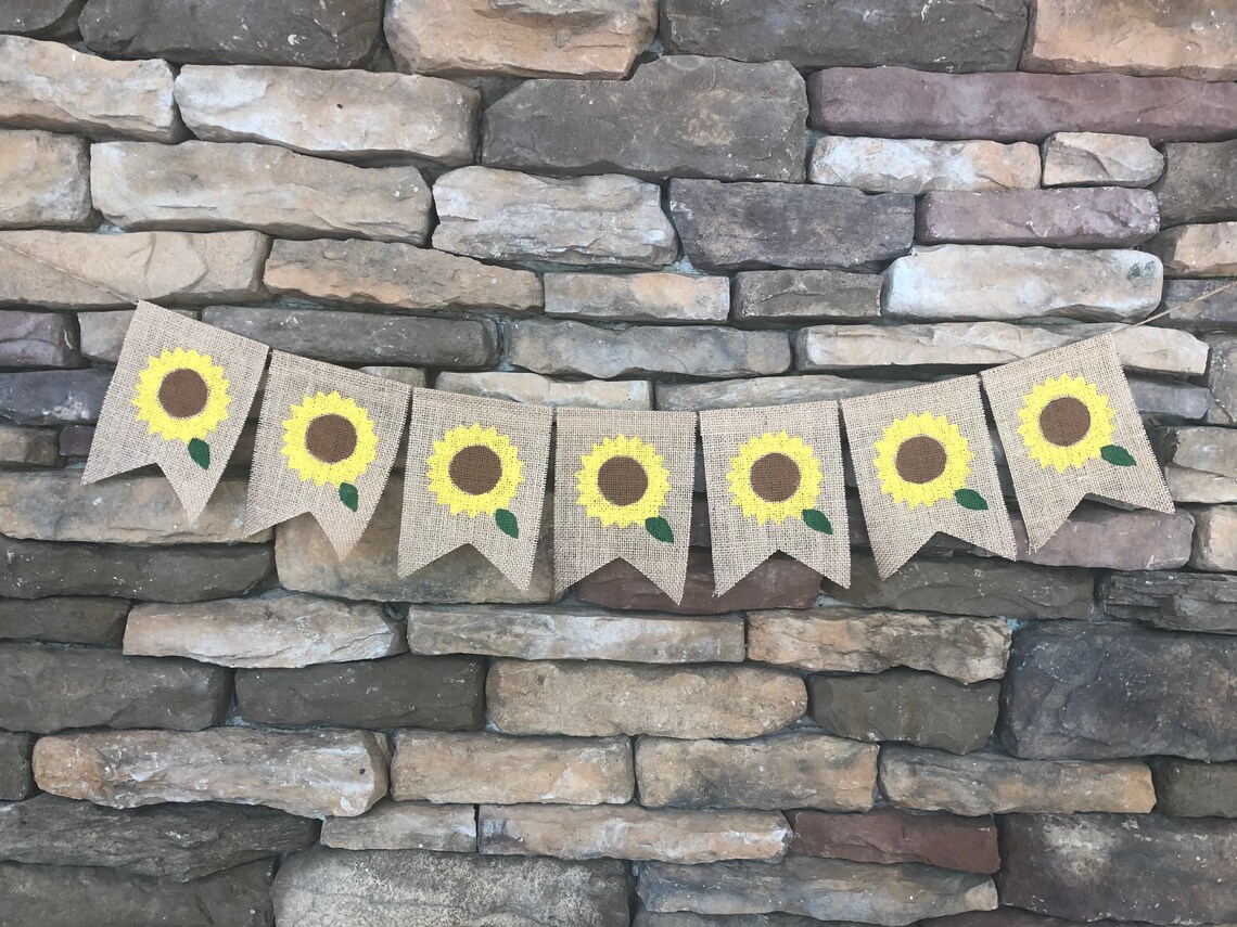 Sunflower Banner, Sunflower Burlap Banner, Fall Banner - Etsy