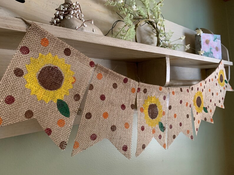 Sunflower Banner Sunflower Burlap Banner Fall Banner - Etsy