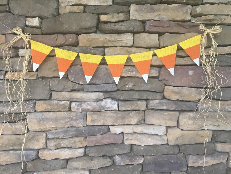 Candy Corn Burlap Banner, Candy Corn Banner, Candy Corn Decor ...