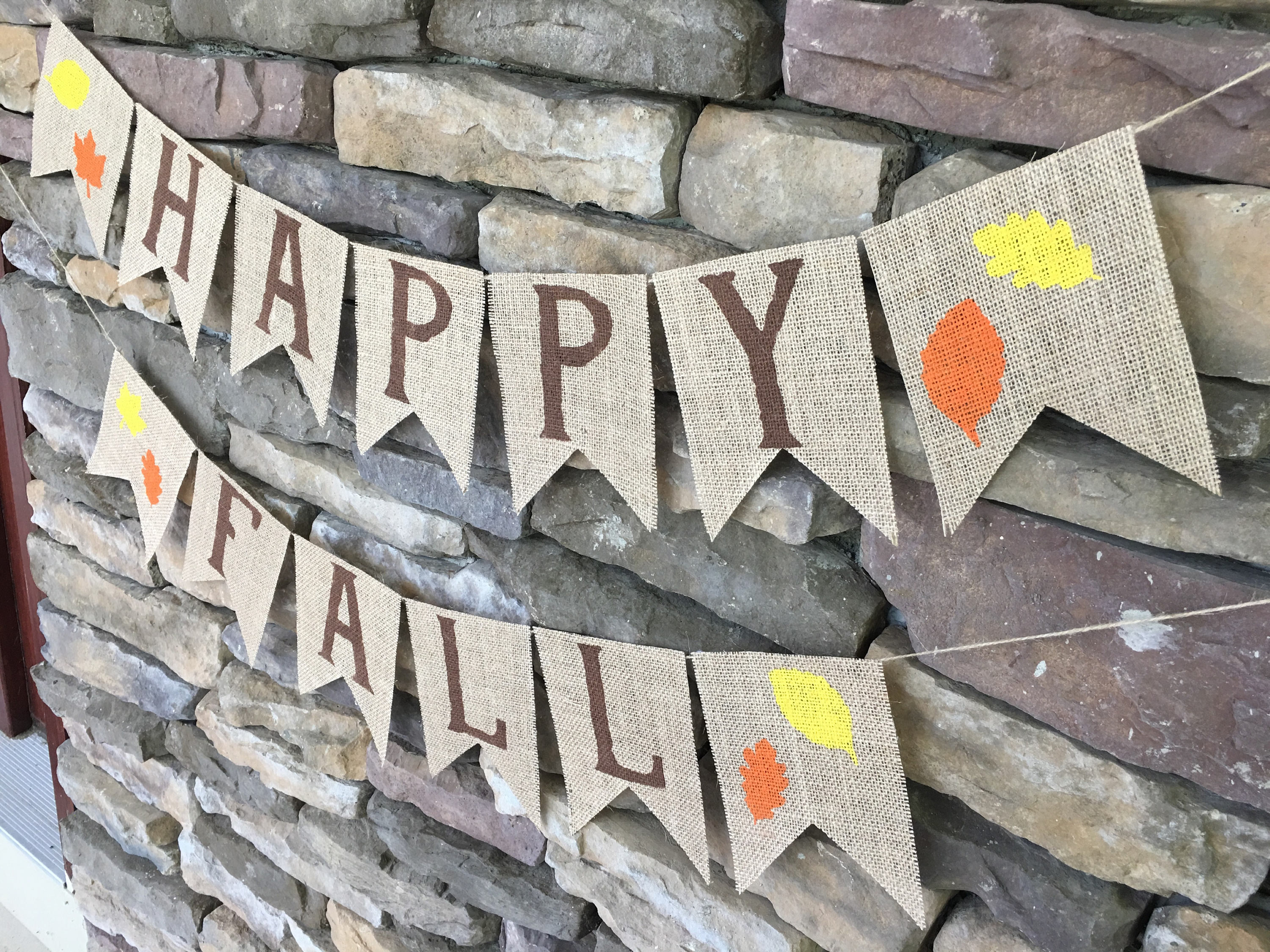 Happy Fall Burlap Banner, Happy Fall Banner, Burlap Banner, Fall Banner ...