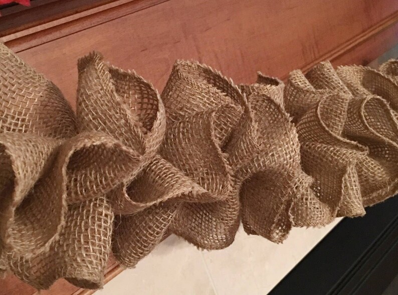 Burlap Garland Ruffle Burlap Garland Mantel Decor Rustic - Etsy