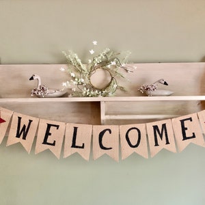 Welcome Banner, Welcome Burlap Banner, Welcome Burlap Garland ...