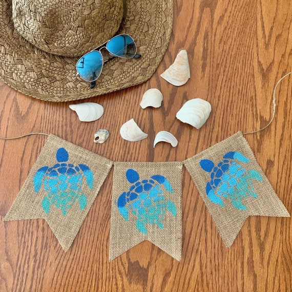 Turtle Banner Sea Turtle Party Banner Beach Party - Etsy