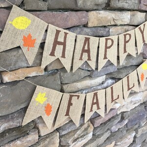 Happy Fall Burlap Banner, Happy Fall Banner, Burlap Banner, Fall Banner ...