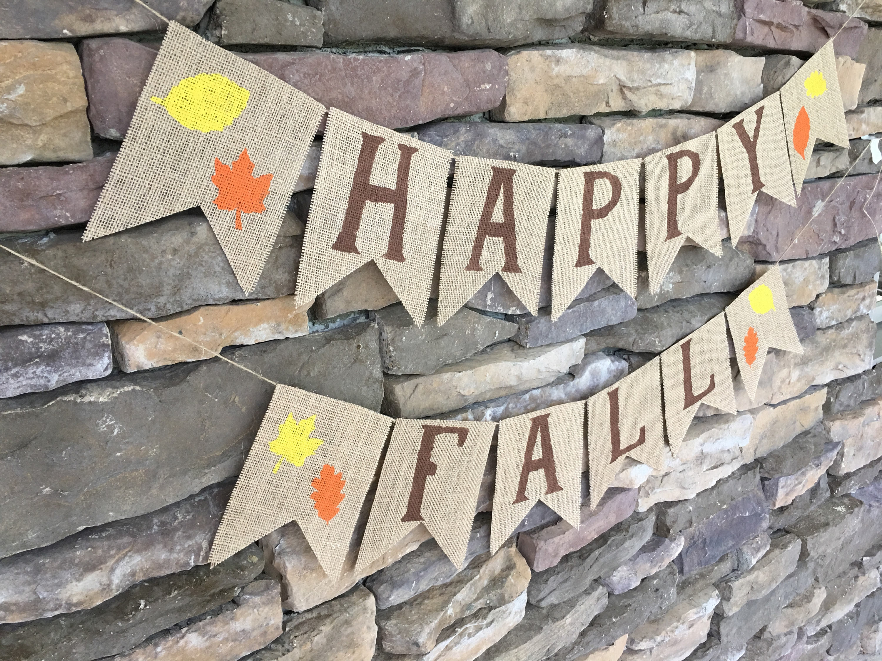 Happy Fall Burlap Banner Happy Fall Banner Burlap Banner | Etsy