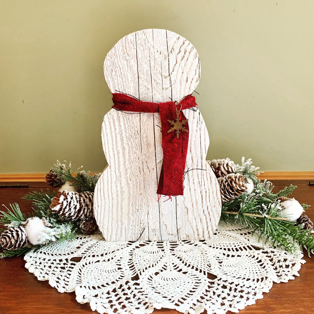 Farmhouse Snowman, Rustic Barn Wood Snowman - Etsy