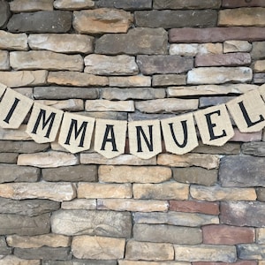 Immanuel Burlap Banner, Immanuel Banner Christmas Banner, Christmas ...