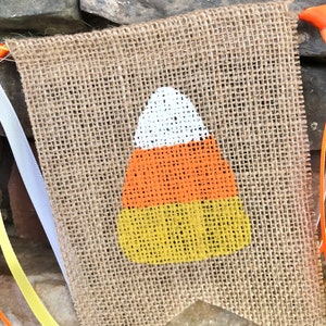 Candy Corn Burlap Bunting, Candy Corn Bunting, Candy Corn Decor, Fall ...