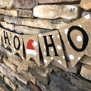 Ho Ho Ho Banner, Christmas Banner, Santa Hat Banner, Christmas Photo ...