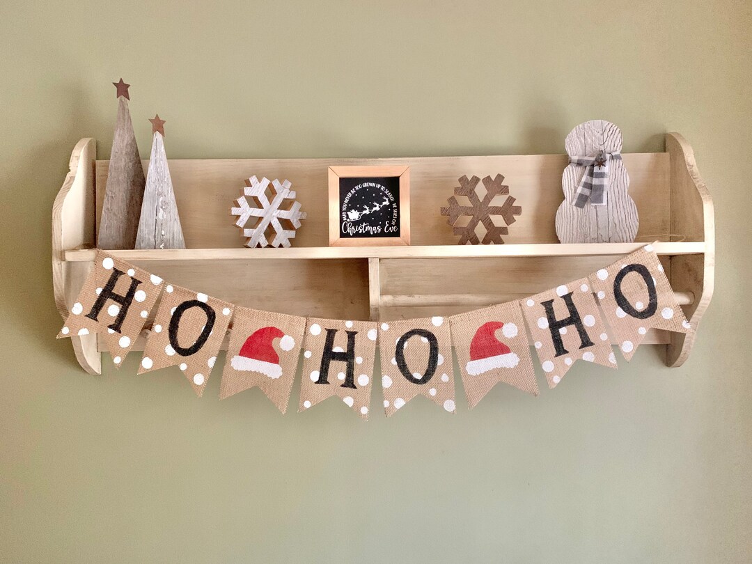 Ho Ho Ho Banner, Christmas Banner, Santa Hat Banner, Christmas Photo ...