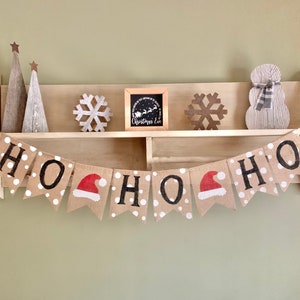 Ho Ho Ho Banner, Christmas Banner, Santa Hat Banner, Christmas Photo ...