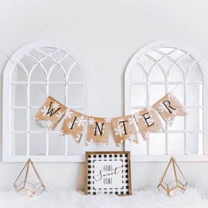 Winter Banner, Photo Prop, Winter Decoration, Winter Burlap Banner ...