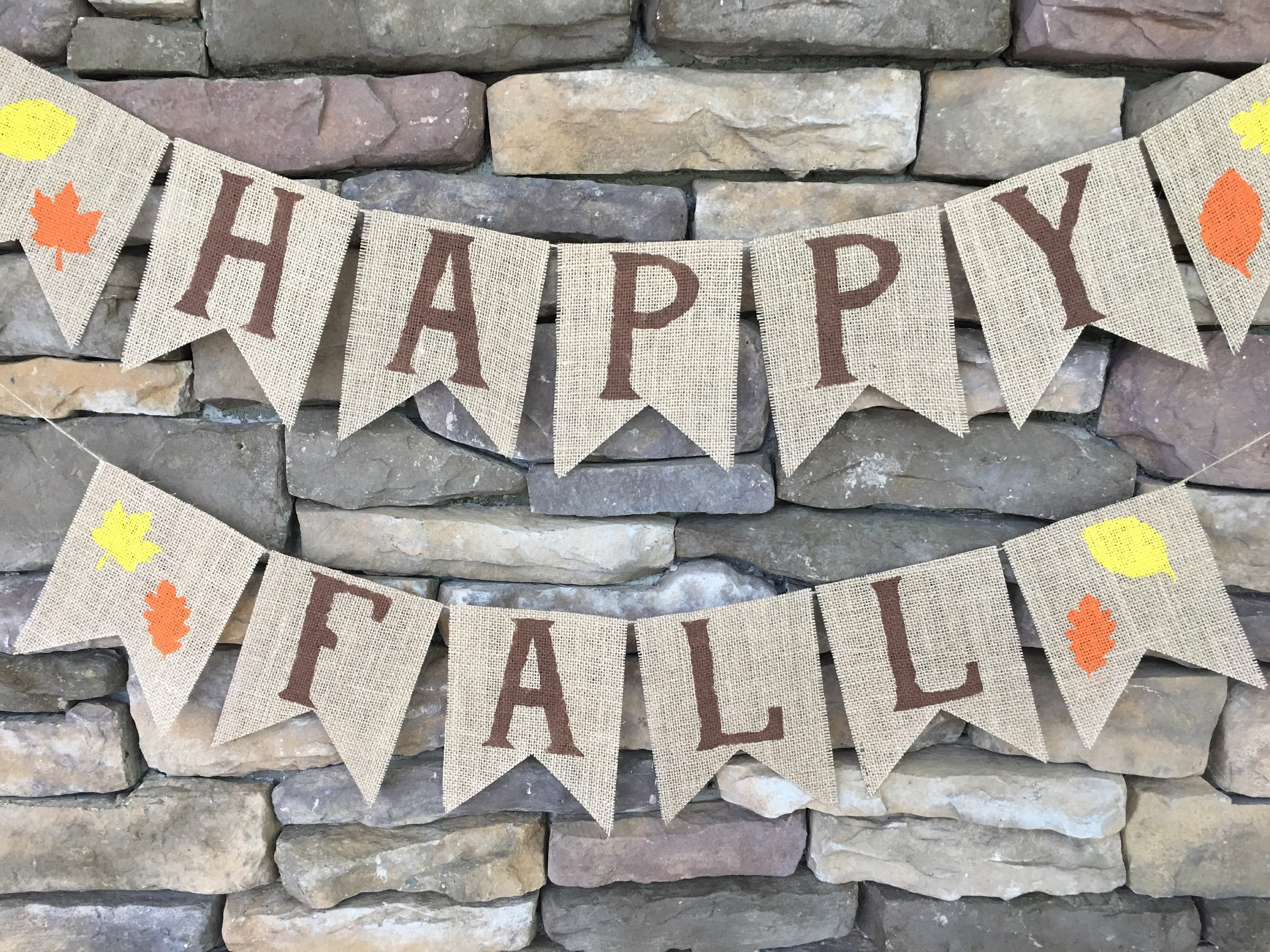 Happy Fall Burlap Banner Happy Fall Banner Burlap Banner | Etsy