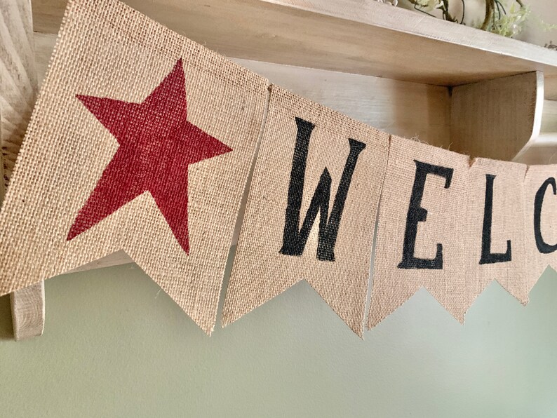 Welcome Banner Welcome Burlap Banner Welcome Burlap Garland - Etsy