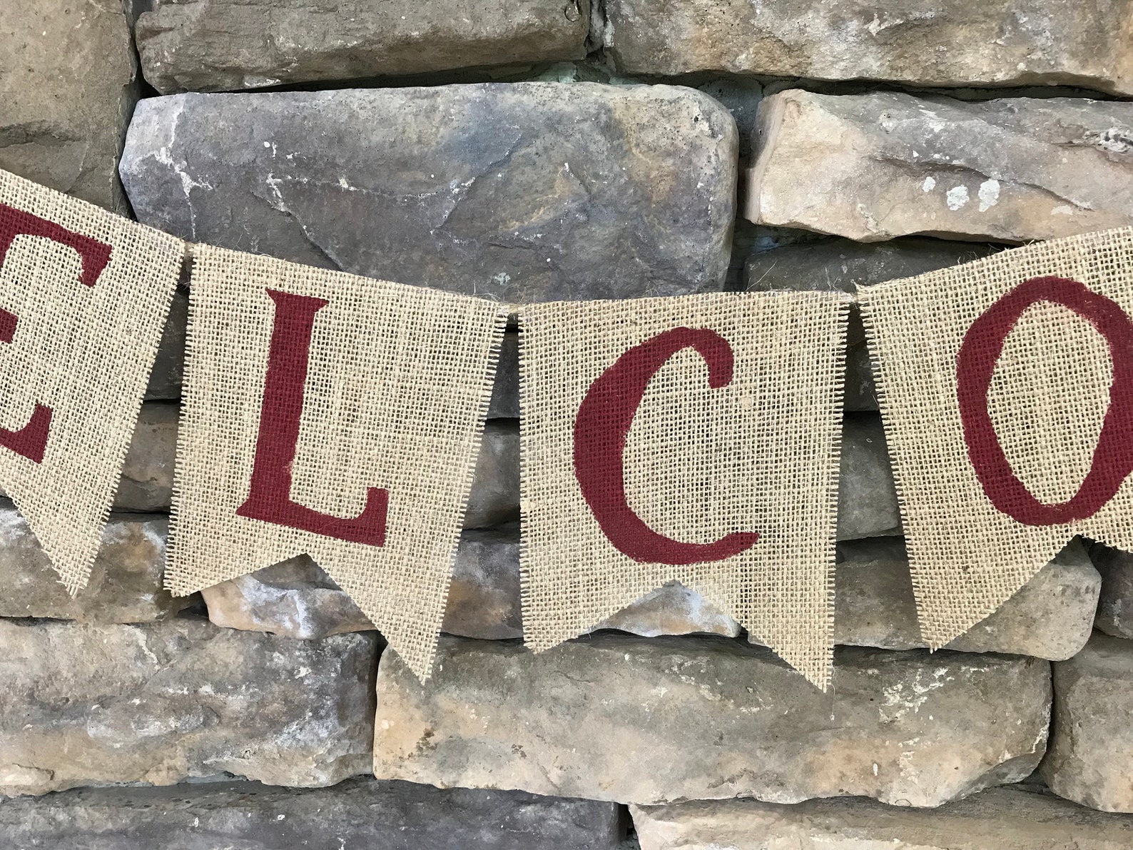 Welcome Banner, Welcome Burlap Banner, Welcome Burlap Garland, 4th of ...
