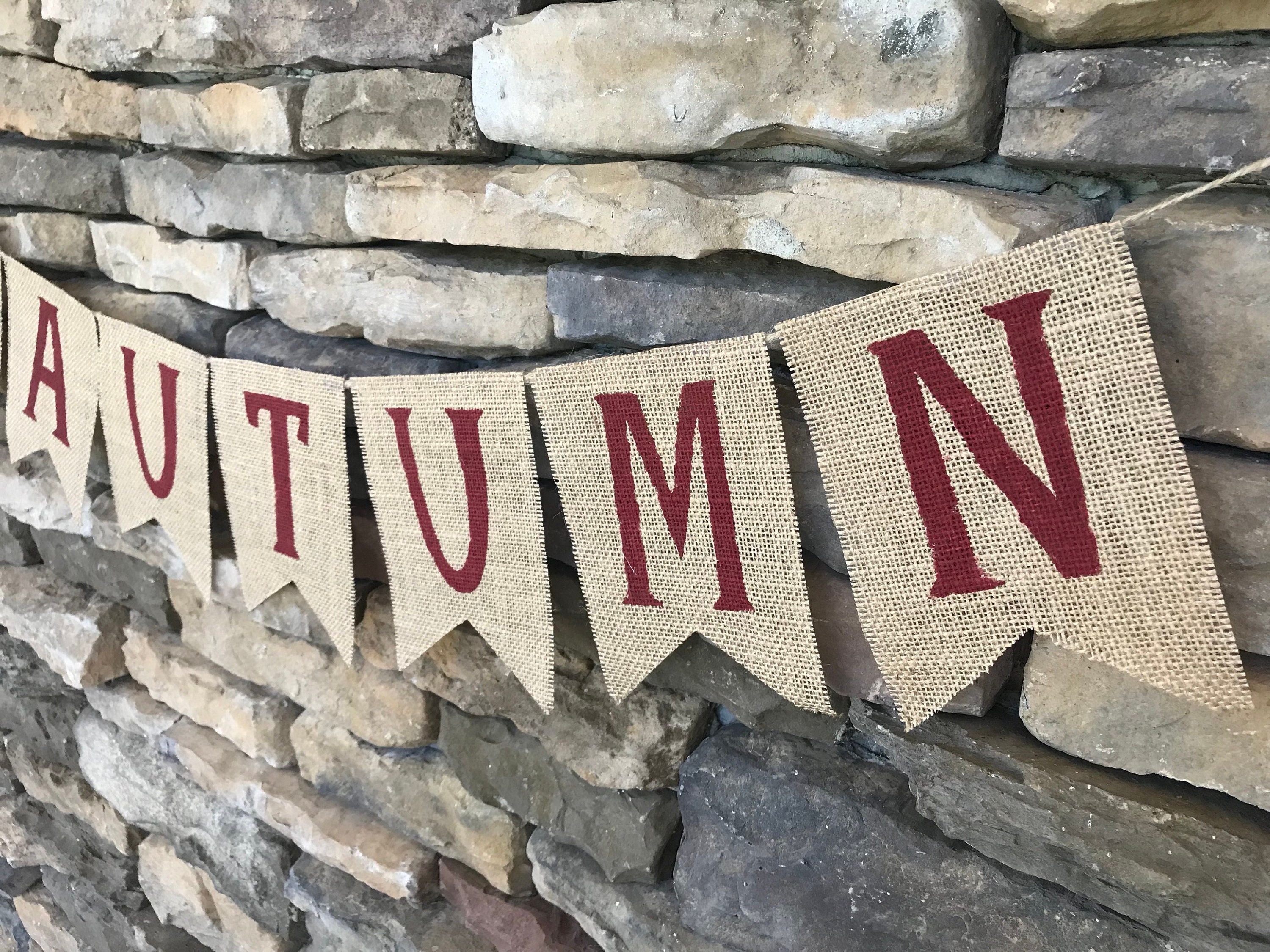 Fall Burlap Banner Fall Banner Fall Garland Hello Autumn | Etsy
