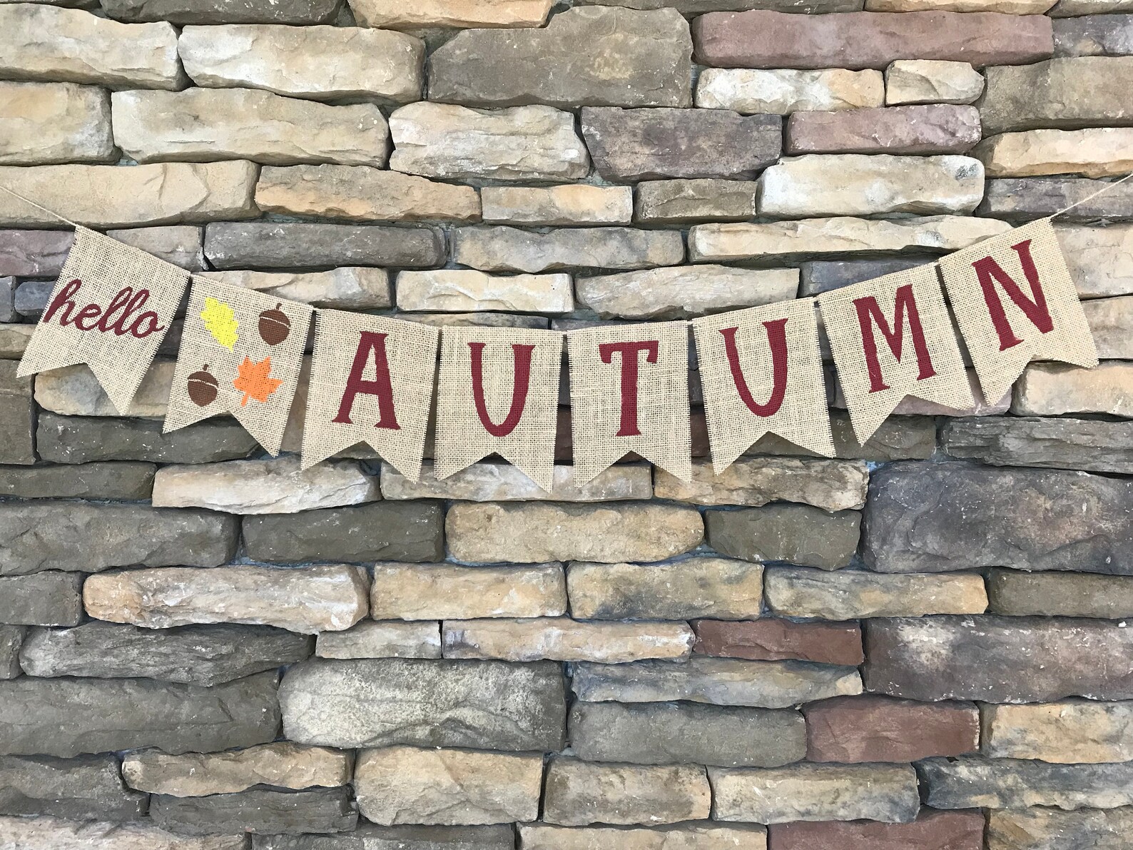 Fall Burlap Banner Fall Banner Fall Garland Hello Autumn | Etsy