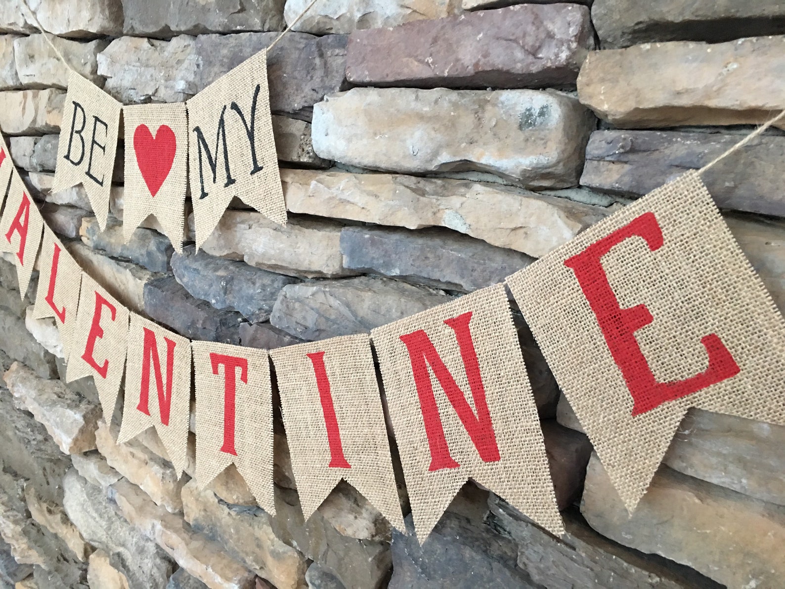 Be My Valentine Banner, Valentine Burlap Banner, Valentine's Day Decor ...