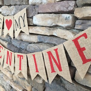 Be My Valentine Banner, Valentine Burlap Banner, Valentine's Day Decor ...