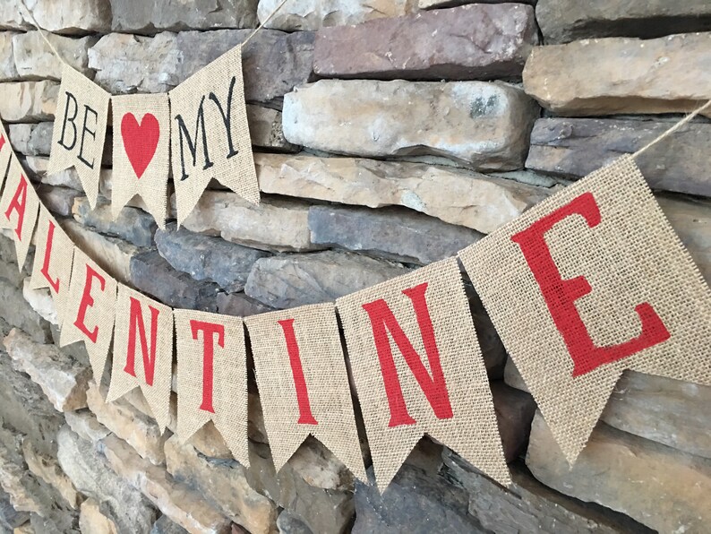 Be My Valentine Banner Valentine Burlap Banner - Etsy
