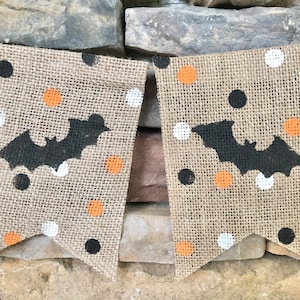 Halloween Burlap Banner, Bat Banner, Bat Burlap Banner, Halloween ...