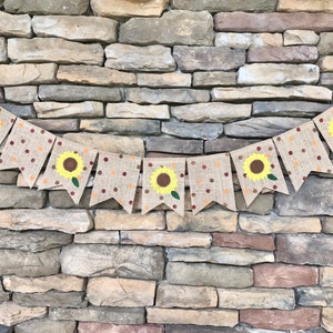 Sunflower Banner, Sunflower Burlap Banner, Fall Banner - Etsy