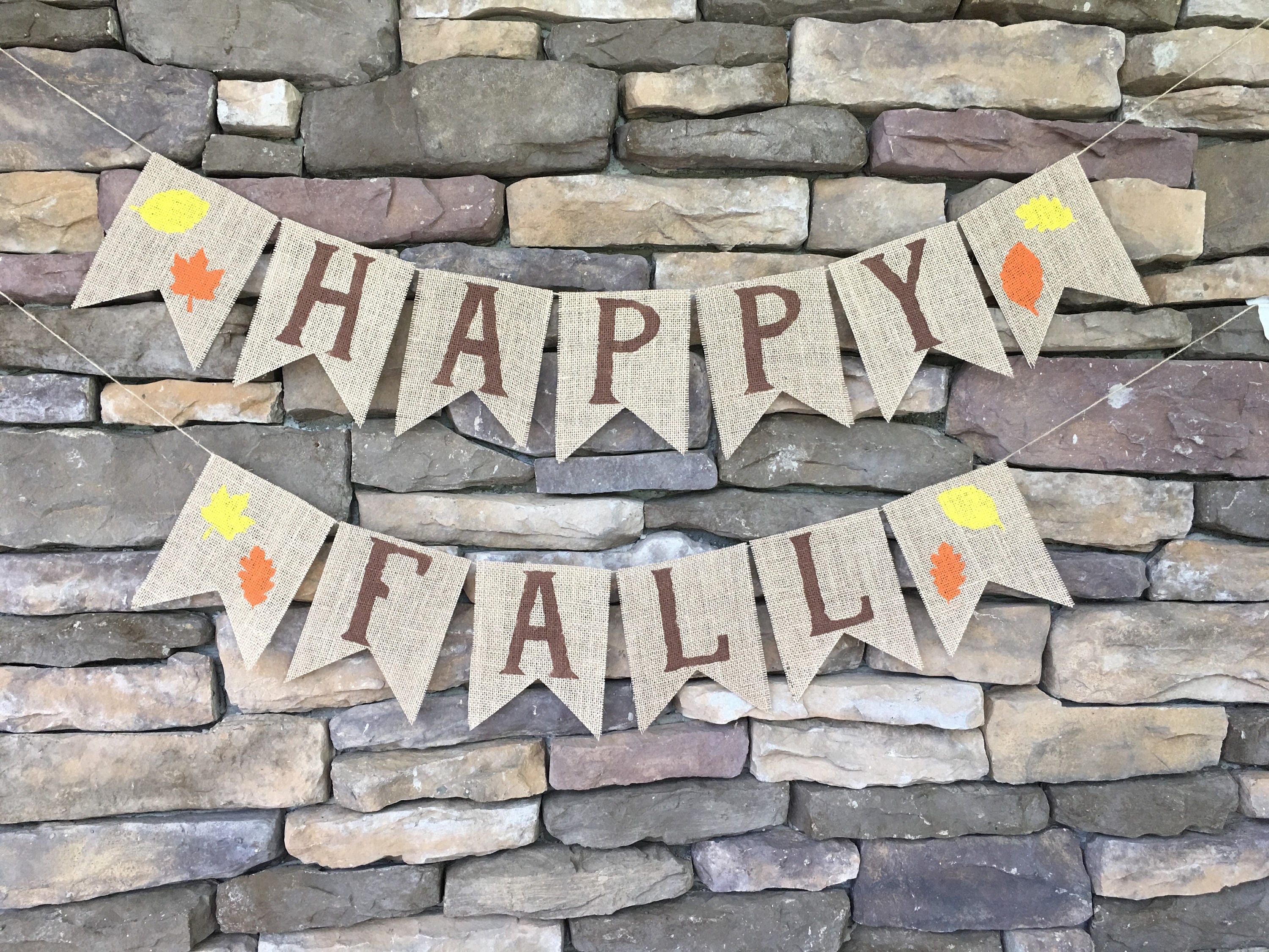 Happy Fall Burlap Banner Happy Fall Banner Burlap Banner | Etsy