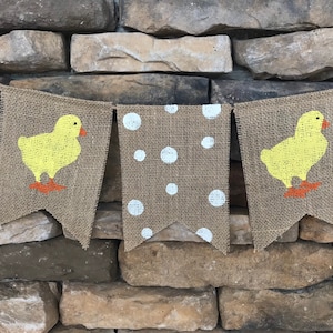 Chick Burlap Banner, Chick Banner, Easter Garland, Easter Decor, Easter ...