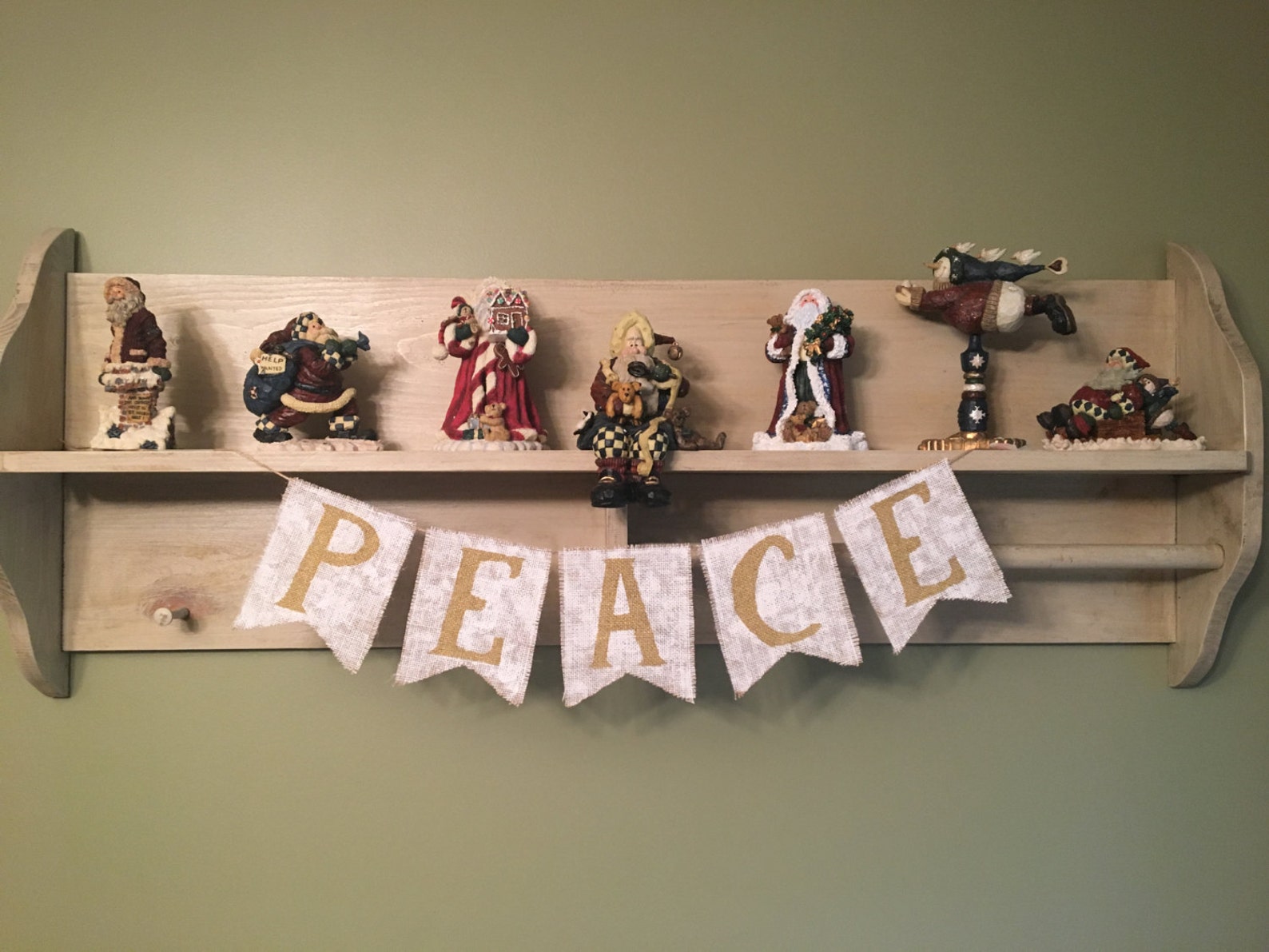 Peace Christmas Banner, Holiday Banner, Peace Banner, Burlap Banner ...