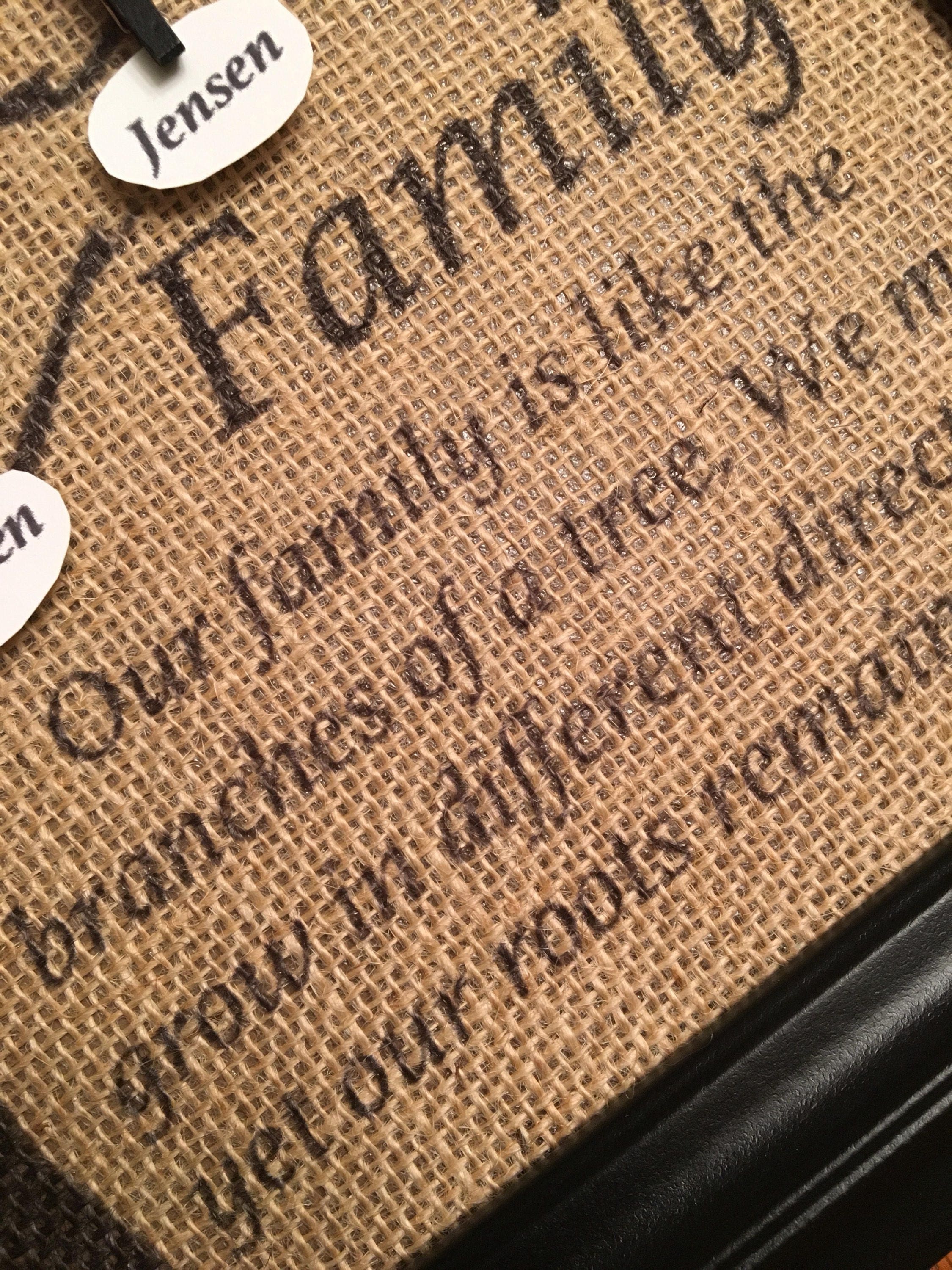 Family tree burlap print personalized family tree sign | Etsy