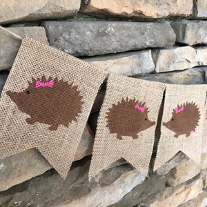 Hedgehog Garland, Hedgehog Party Banner, Happy Birthday Banner ...